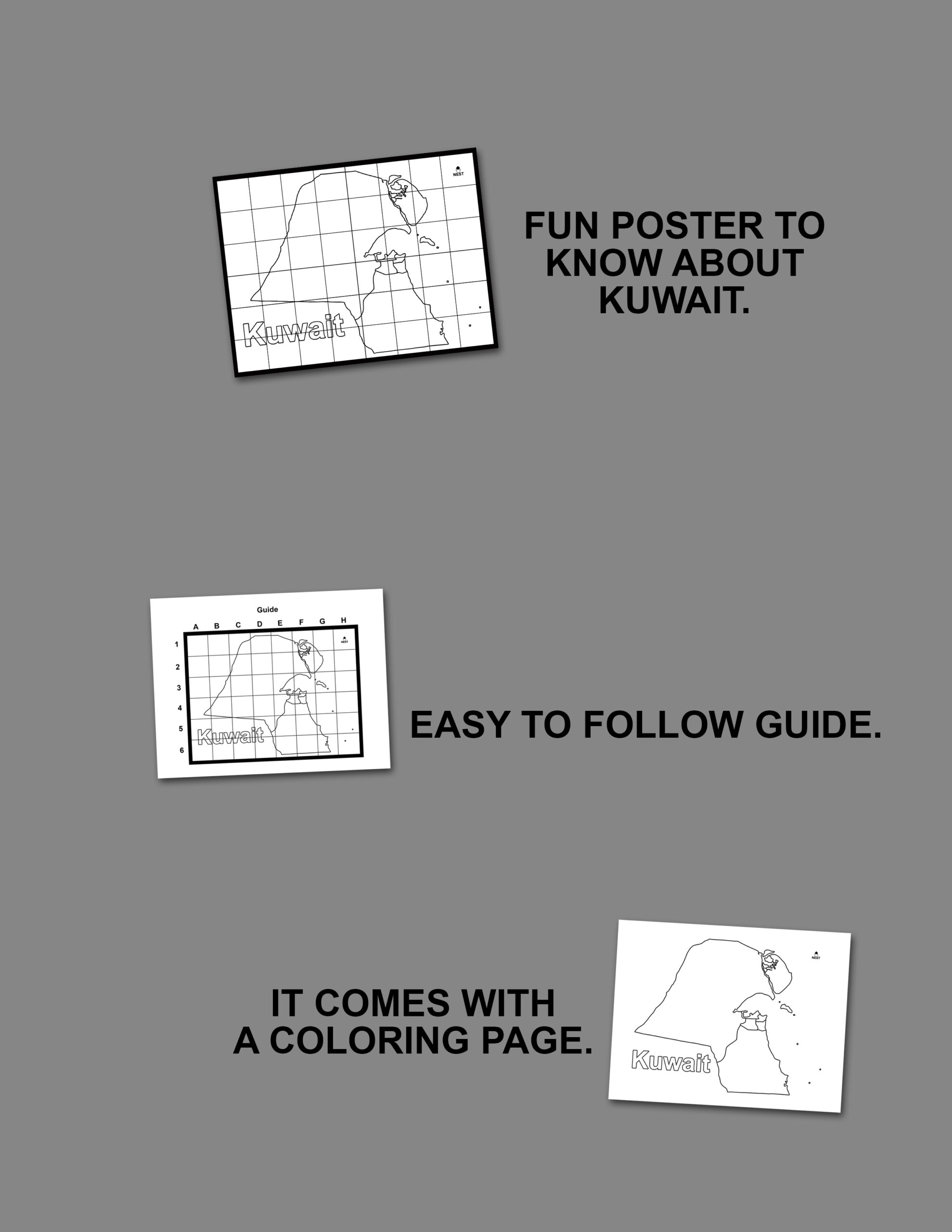 Kuwait Map Collaboration Poster | Made By Teachers