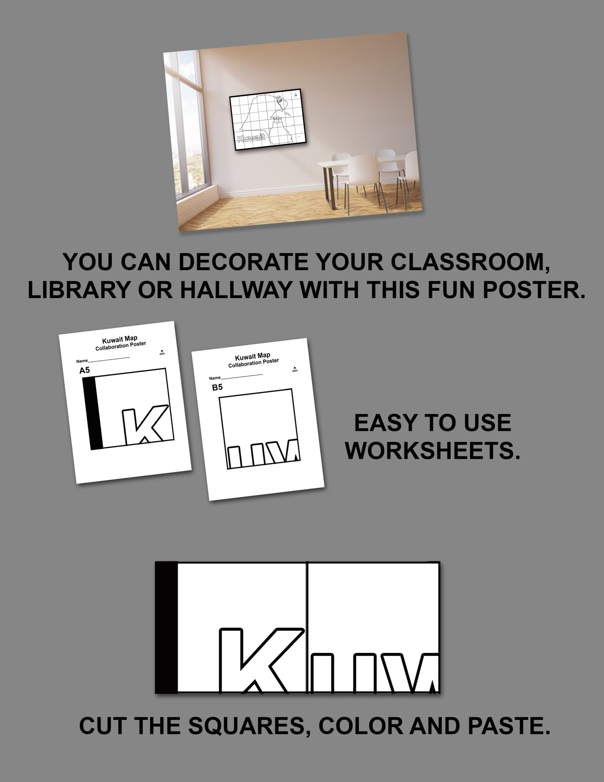 Kuwait Map Collaboration Poster | Made By Teachers