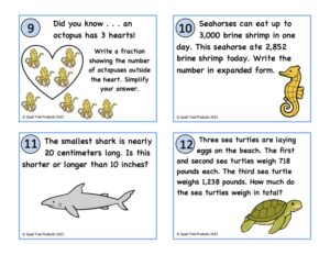 Sea Life Math Task Cards | Made By Teachers