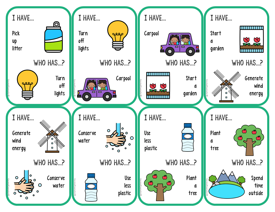 Go Green I Have, Who Has? Card Game | Made By Teachers