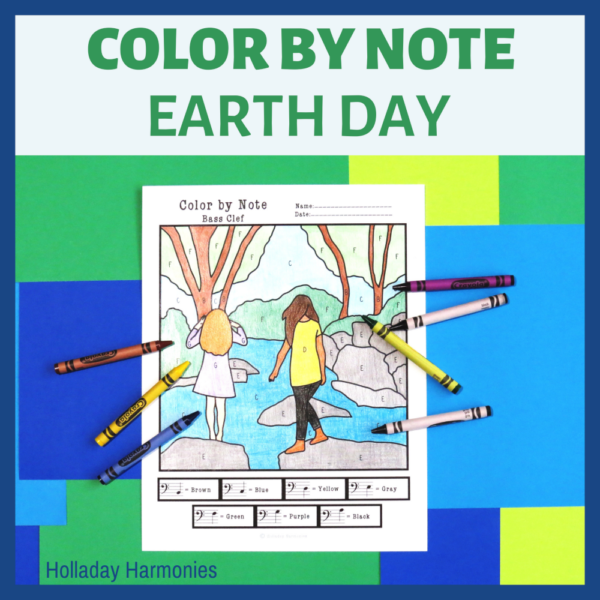 Earth Day Themed Color by Note - Treble Clef and Bass Clef | Made By ...