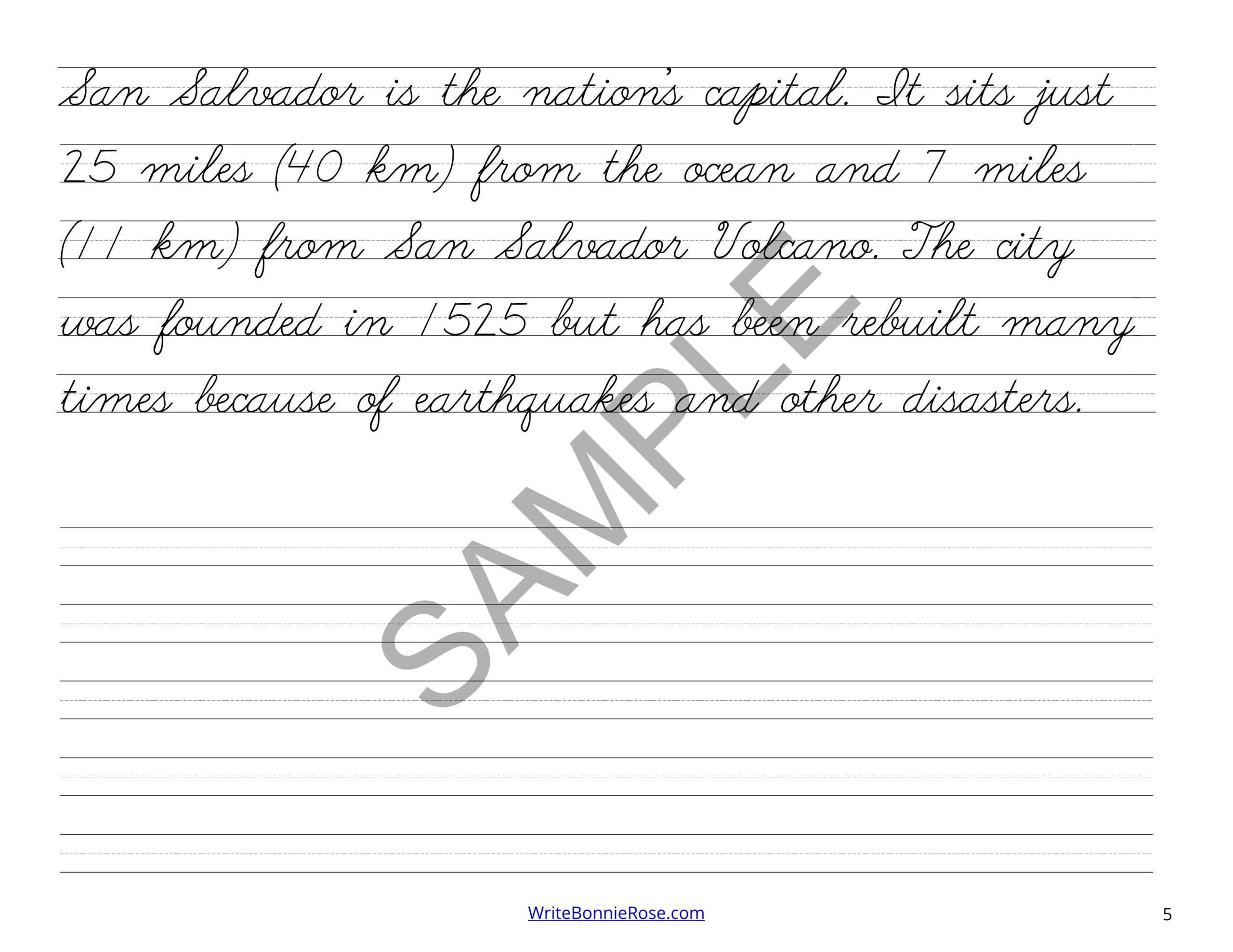 My Book About El Salvador with Cursive Copywork | Made By Teachers