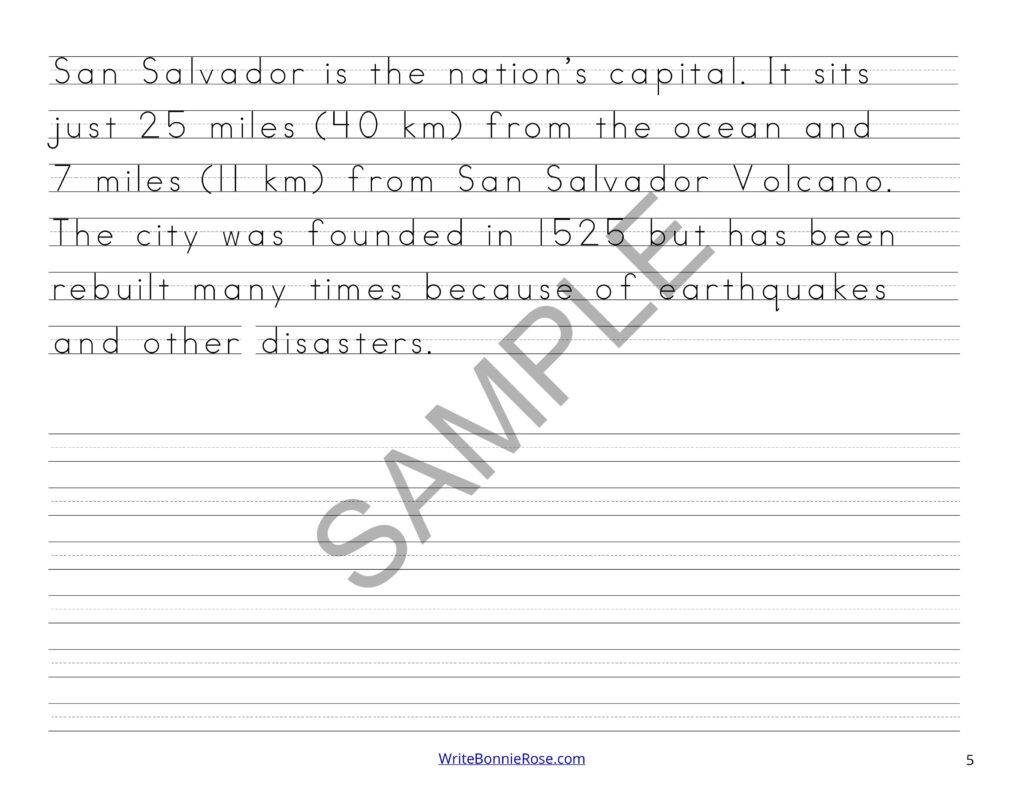 My Book About El Salvador with Print Copywork | Made By Teachers