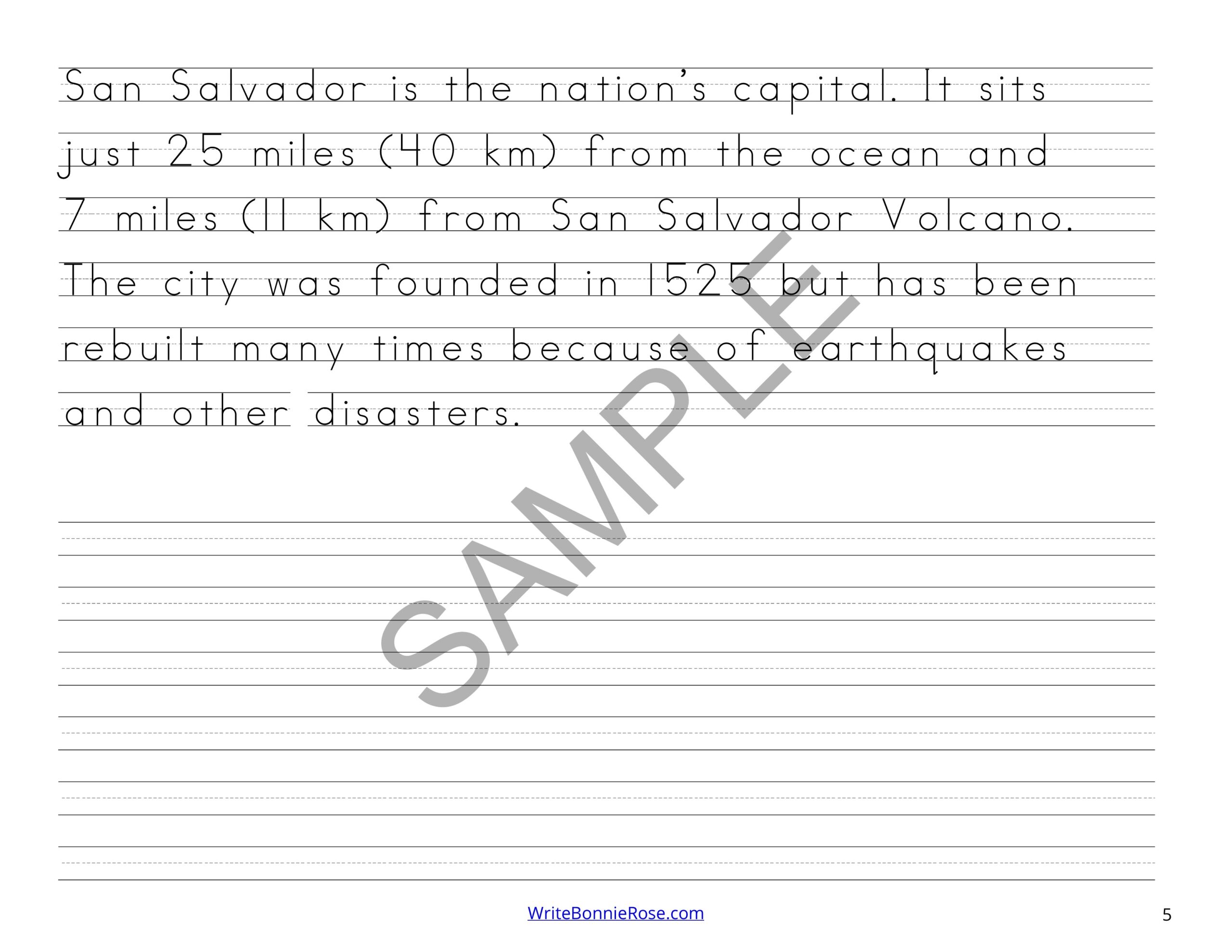 My Book About El Salvador with Print Copywork | Made By Teachers