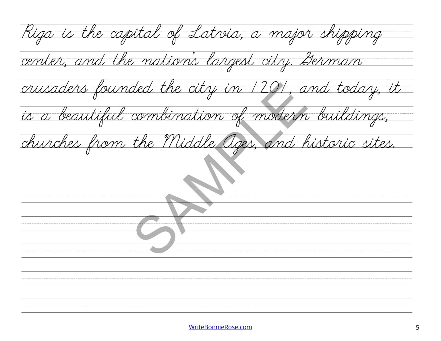 My Book About Latvia with Cursive Copywork | Made By Teachers