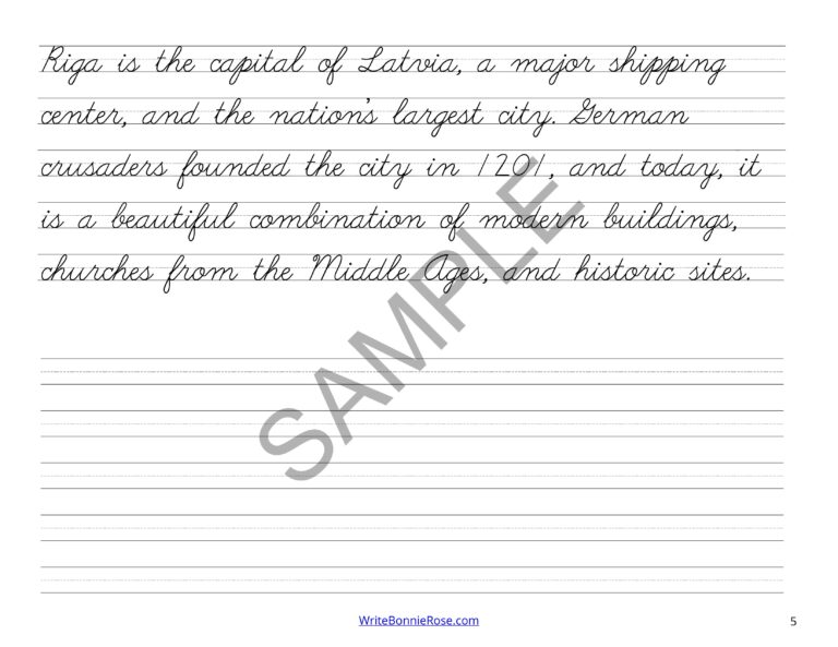 My Book About Latvia with Cursive Copywork | Made By Teachers