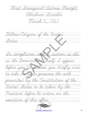 Abraham Lincoln Copywork: Cursive Version | Made By Teachers
