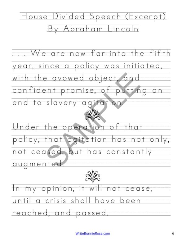 Abraham Lincoln Copywork: Print Version | Made By Teachers