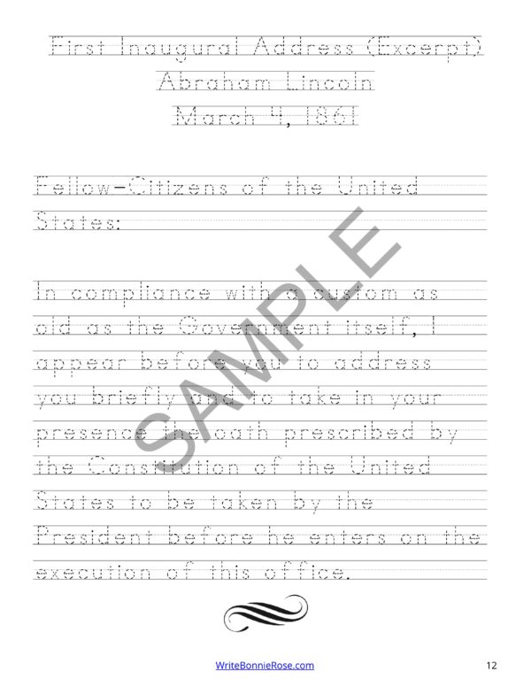 Abraham Lincoln Copywork: Print Version | Made By Teachers