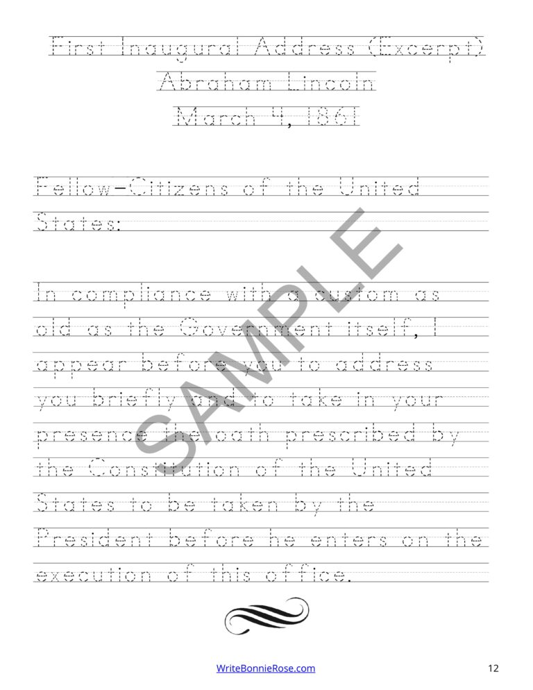 Abraham Lincoln Copywork: Print Version | Made By Teachers
