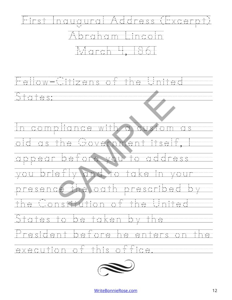 Abraham Lincoln Copywork: Print Version | Made By Teachers