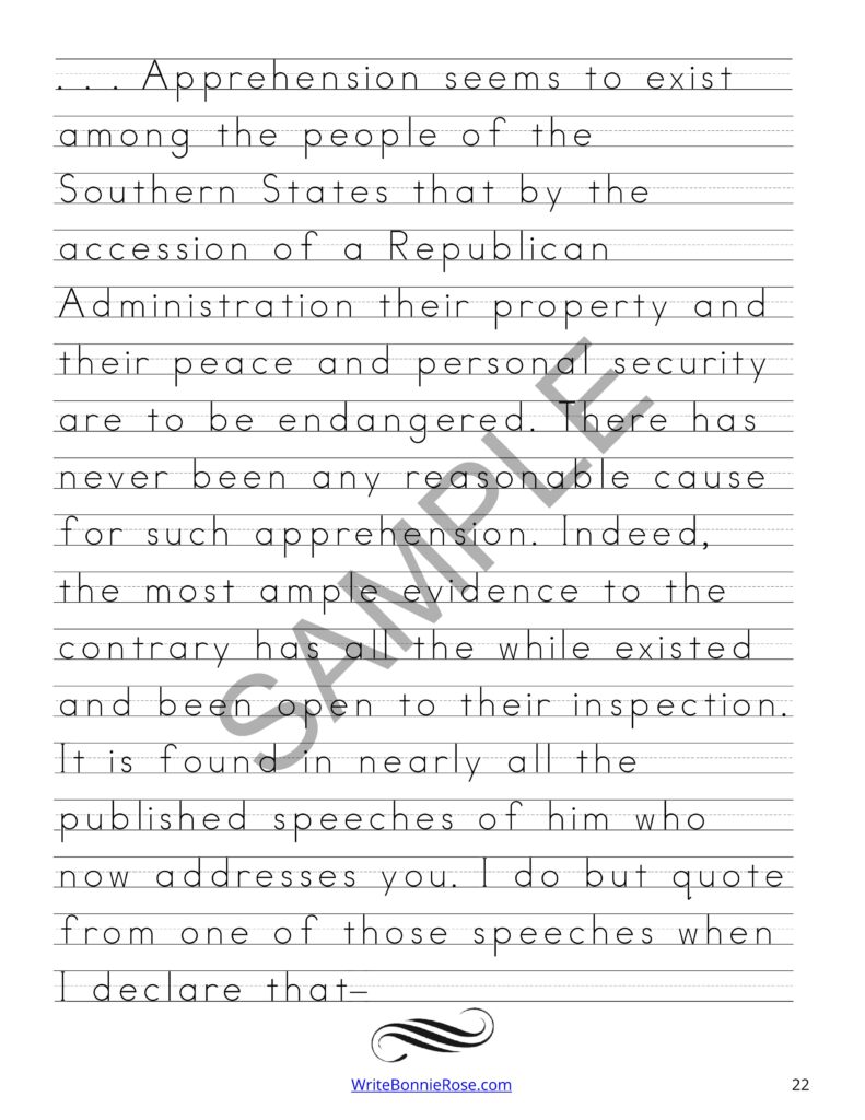 Abraham Lincoln Copywork: Print Version | Made By Teachers