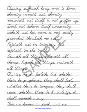 Copywork from I Corinthians 13: Cursive | Made By Teachers