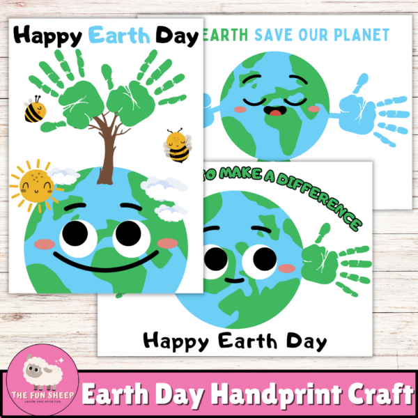 Earth Day Handprint Craft | Happy Earth Day Handprint Art Printable for ...
