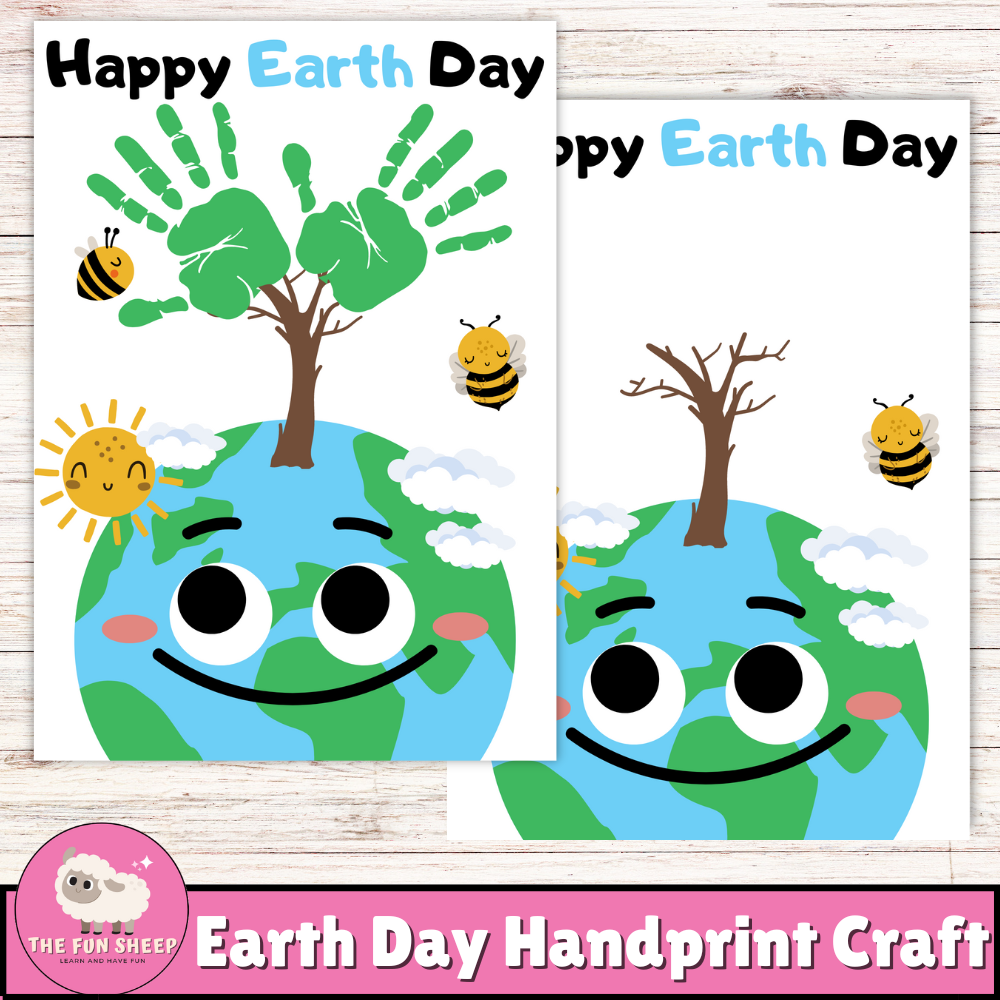 Earth Day Handprint Craft | Happy Earth Day Handprint Art Printable for ...