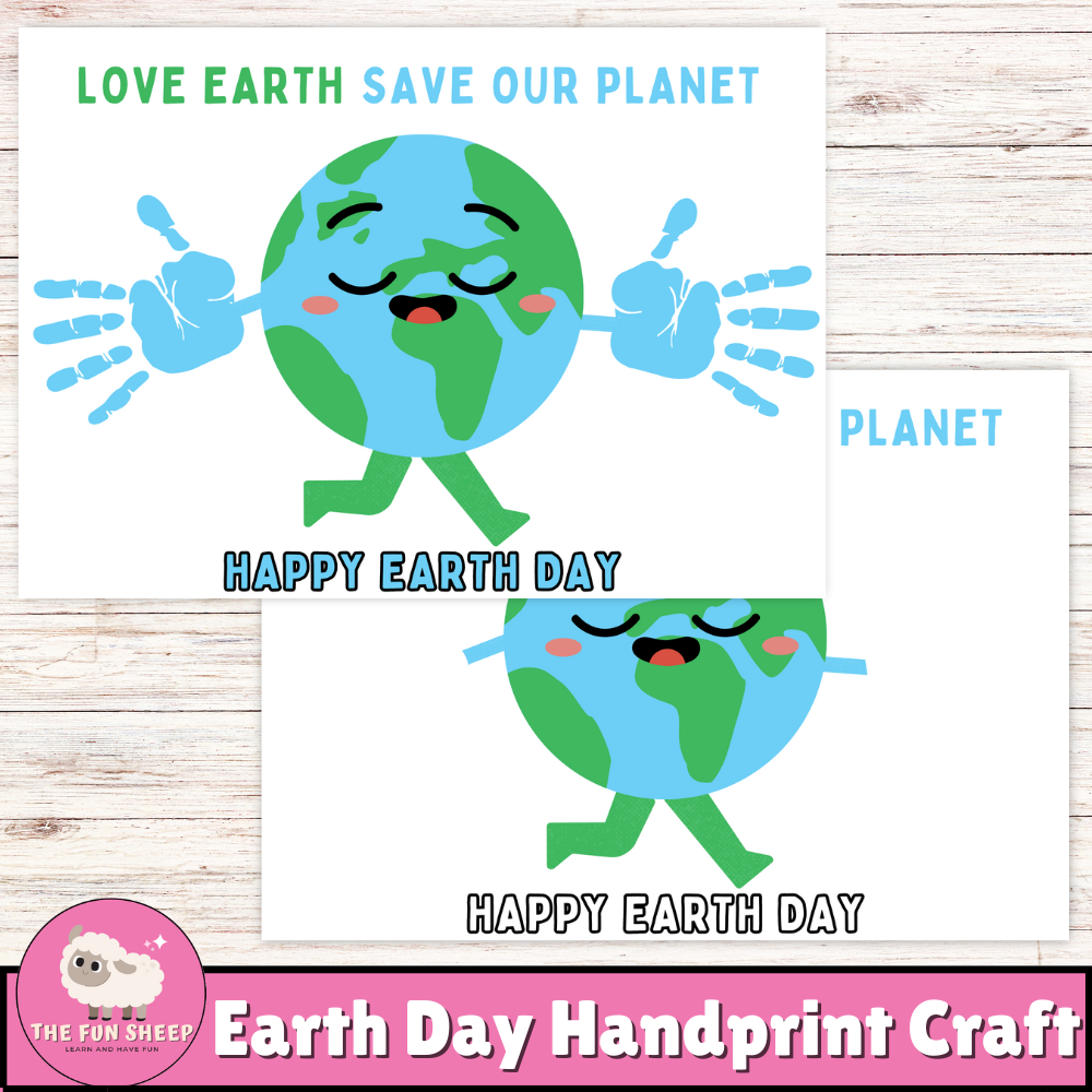 Earth Day Handprint Craft | Happy Earth Day Handprint Art Printable for ...