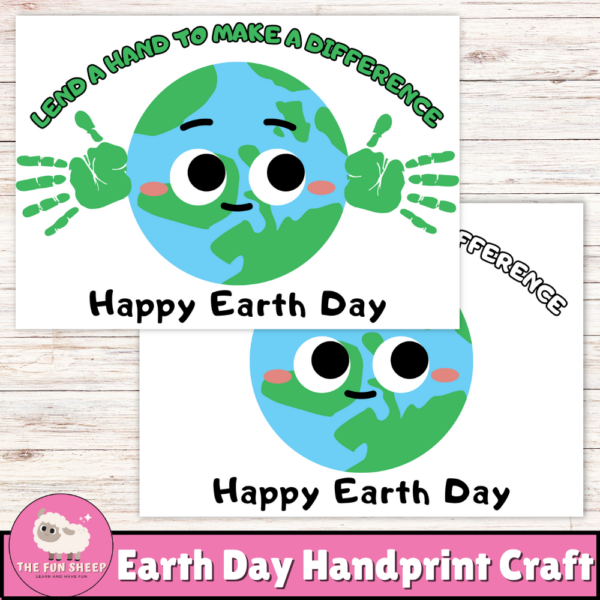 Earth Day Handprint Craft | Happy Earth Day Handprint Art Printable for ...