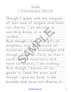 Copywork from I Corinthians 13: Print | Made By Teachers