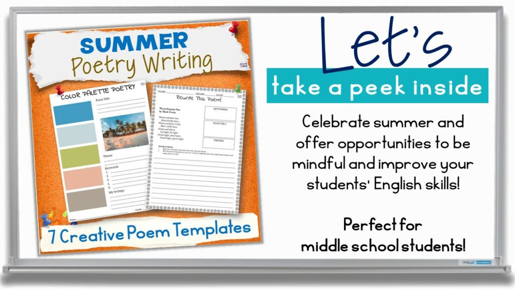 Summer Poetry Writing Activities - Poem Templates - Print and Digital ...