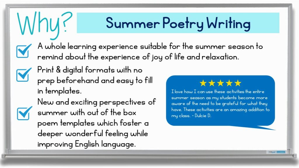 Summer Poetry Writing Activities - Poem Templates - Print and Digital ...