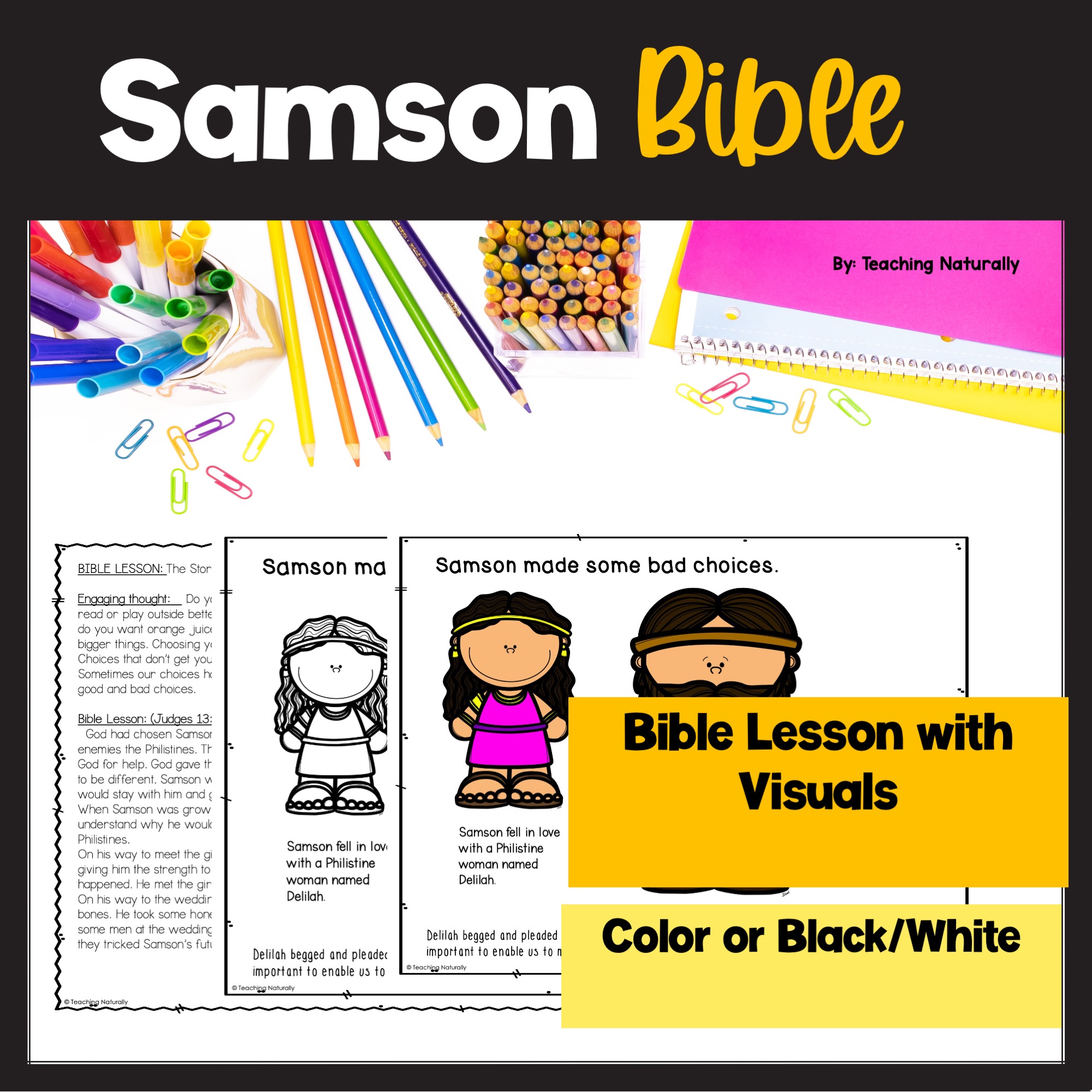 Samson Bible Lesson and Activities Making Good Choices Lesson Primary ...