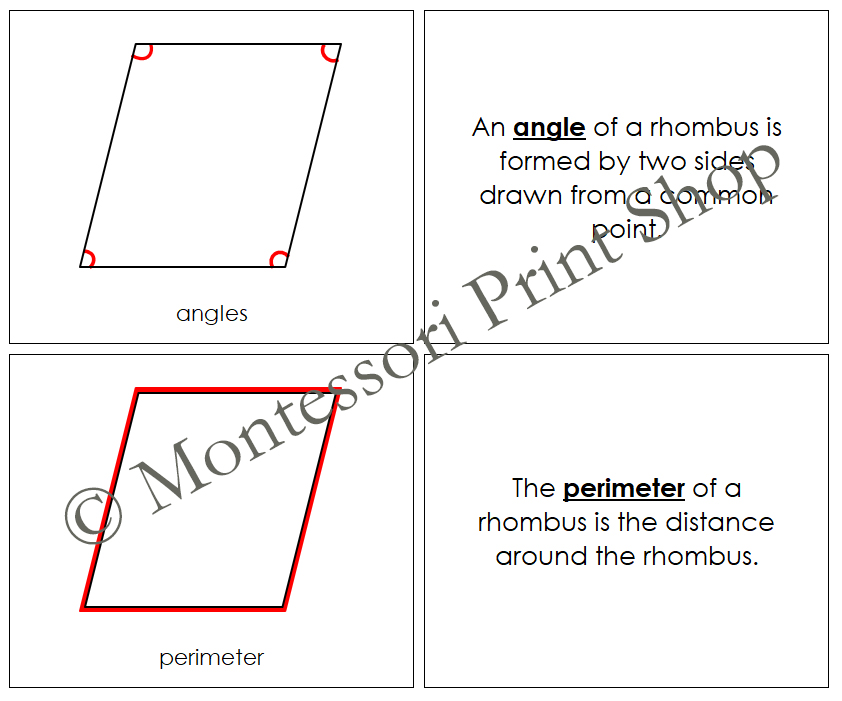 The Study of a Rhombus Book - Montessori Elementary Geometry | Made By ...