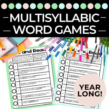 Multisyllabic Word Lists & Games | Fluency Intervention for ...