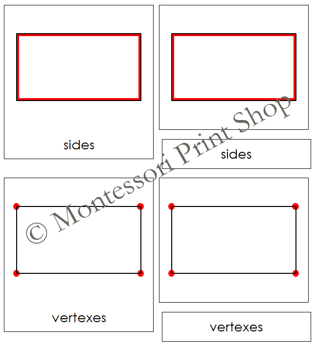 The Study of a Rectangle 3-Part Cards - Montessori Elementary Geometry ...