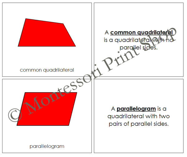 Types of Quadrilaterals Book - Montessori Elementary Geometry | Made By ...