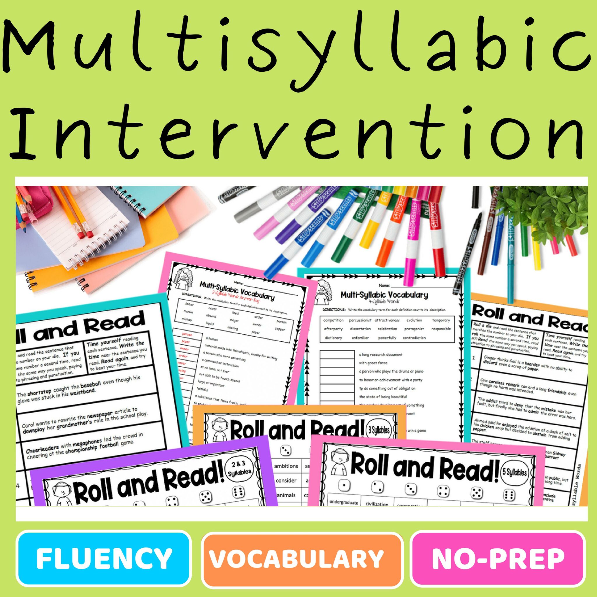 Decoding Multisyllabic Words Fluency & Vocabulary Bundle ...
