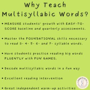 Decoding Multisyllabic Words Fluency & Vocabulary Bundle ...