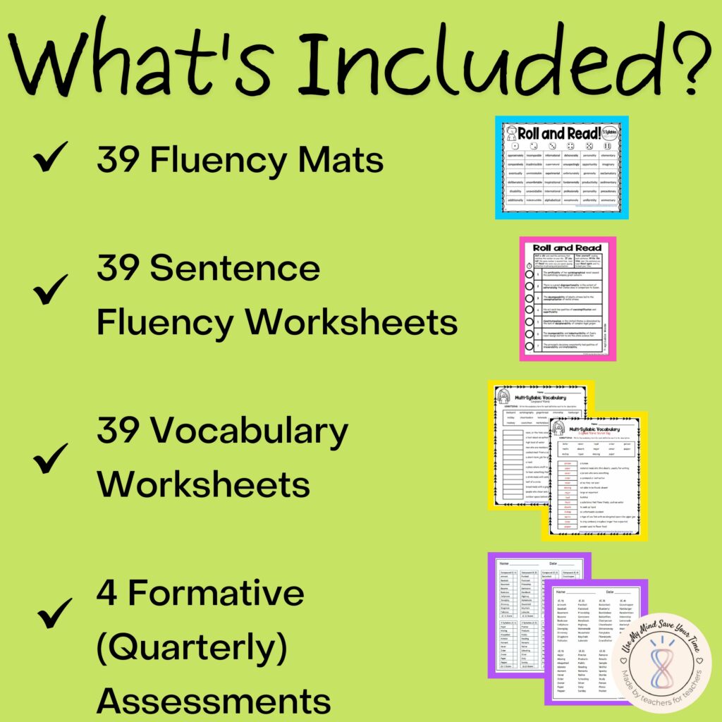 Decoding Multisyllabic Words Fluency & Vocabulary Bundle ...