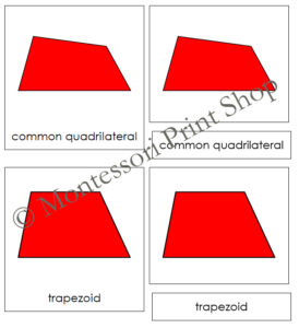 Types of Quadrilaterals 3-Part Cards - Montessori Elementary Geometry ...