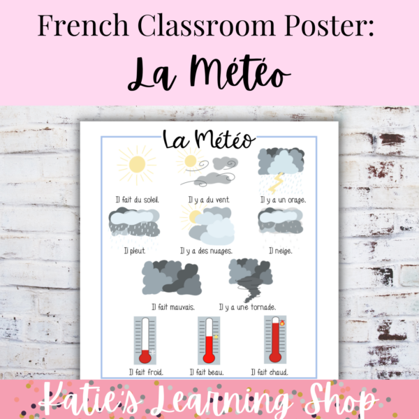 French Classroom Poster: La Météo | Weather Vocabulary | Made By Teachers