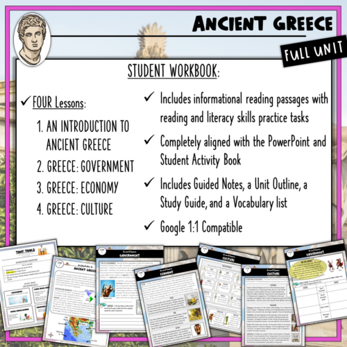Ancient Greece Unit Bundle- Reading Passages, Activities, PowerPoint ...
