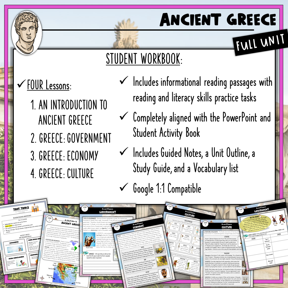 Ancient Greece Unit Bundle- Reading Passages, Activities, PowerPoint ...