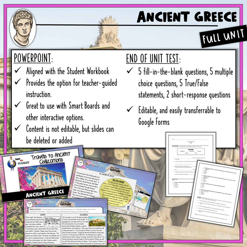 Ancient Greece Unit Bundle- Reading Passages, Activities, PowerPoint ...