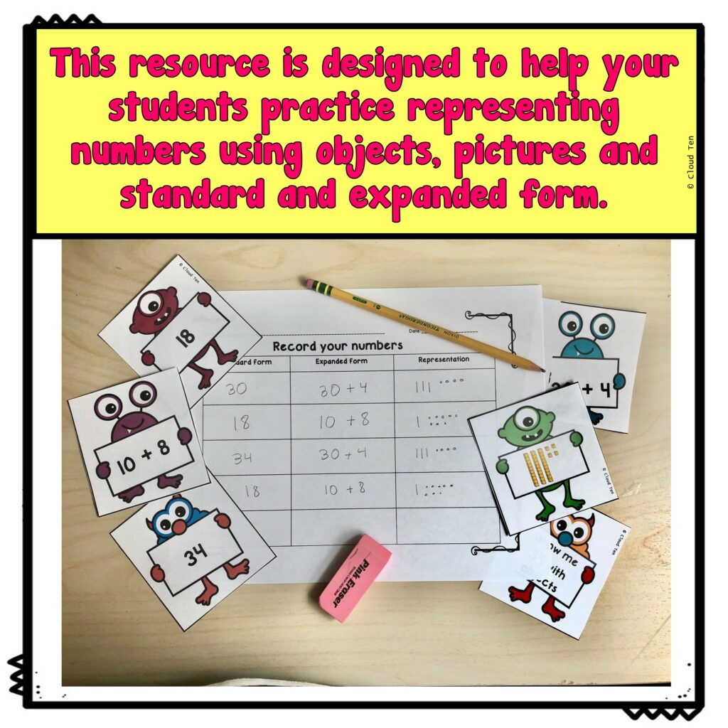 Representing numbers - Monster Matching Card Game | Made By Teachers
