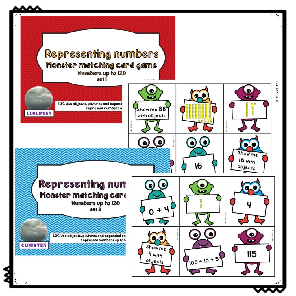 Representing numbers - Monster Matching Card Game | Made By Teachers