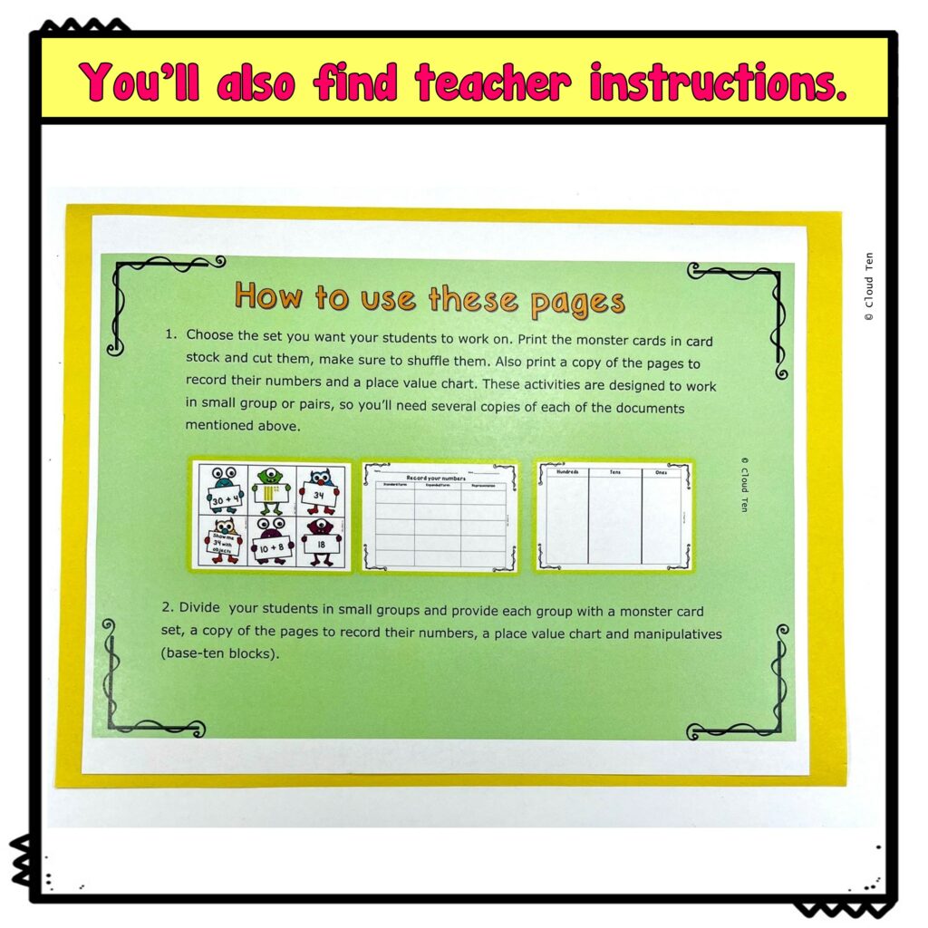 Representing numbers - Monster Matching Card Game | Made By Teachers