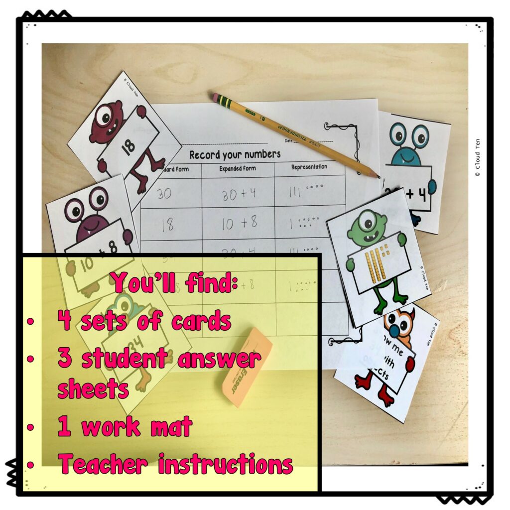 Representing numbers - Monster Matching Card Game | Made By Teachers