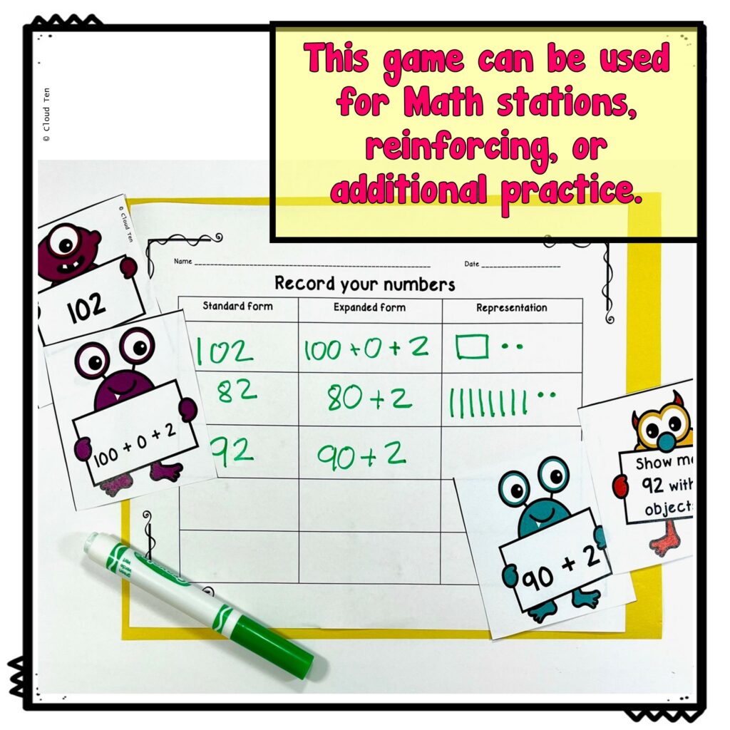 Representing numbers - Monster Matching Card Game | Made By Teachers