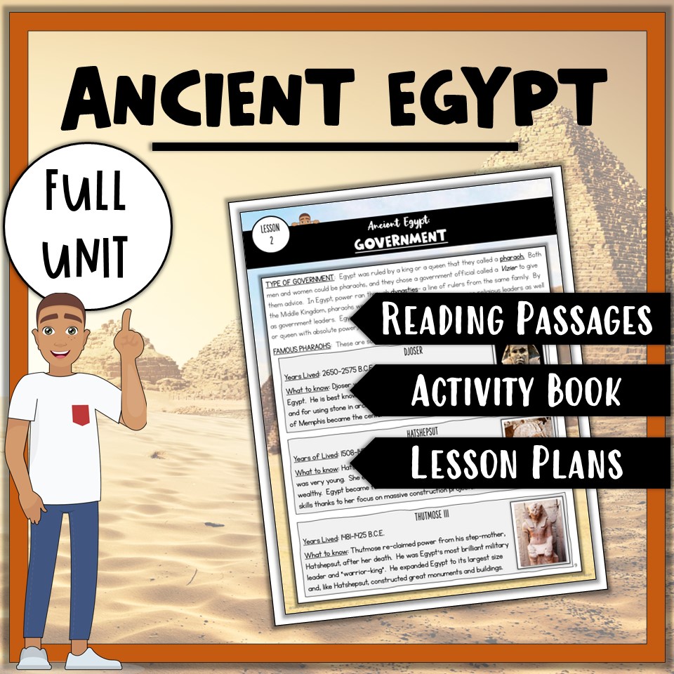 Ancient Egypt Unit Bundle- Reading Passages, Activities, PowerPoint ...