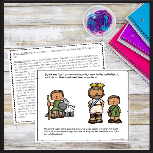 David and Goliath Bible Lesson and Activities Primary Grades | Made By ...
