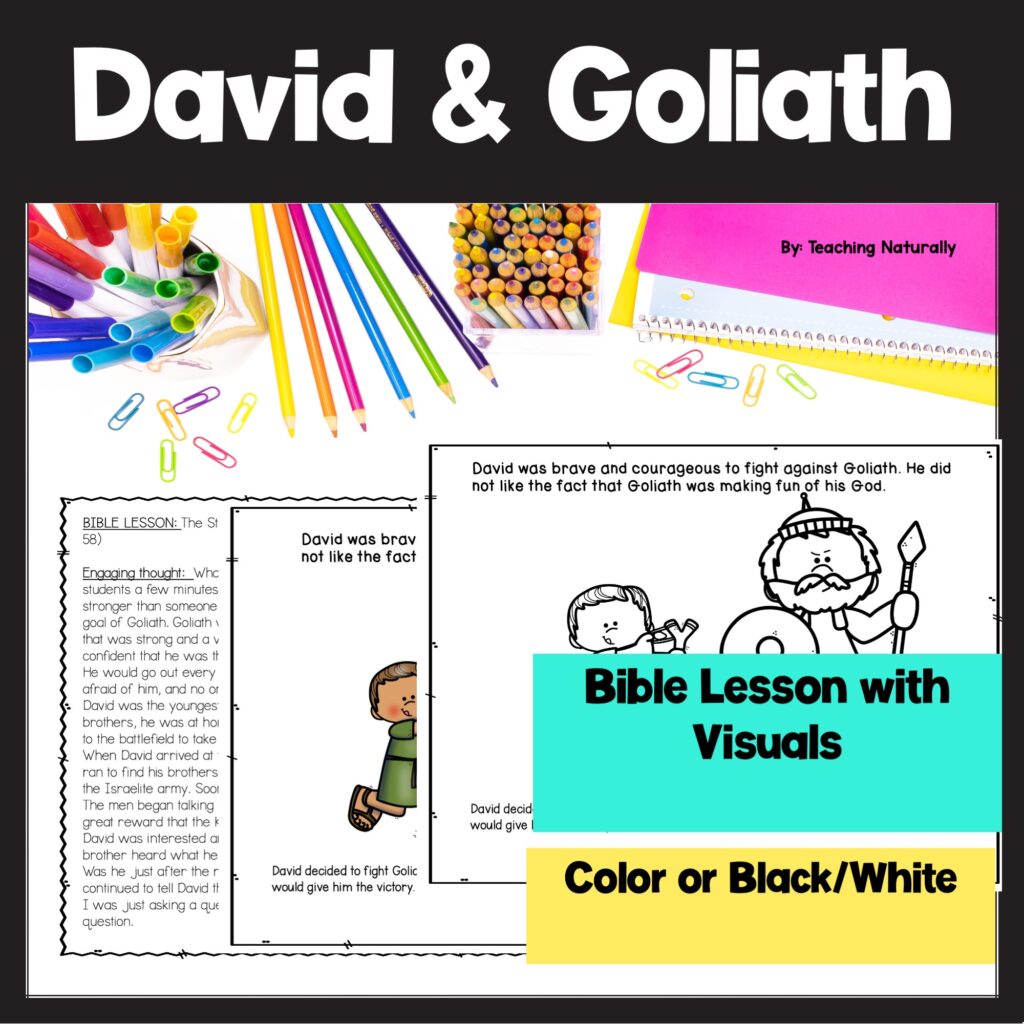 David and Goliath Bible Lesson and Activities Primary Grades | Made By ...