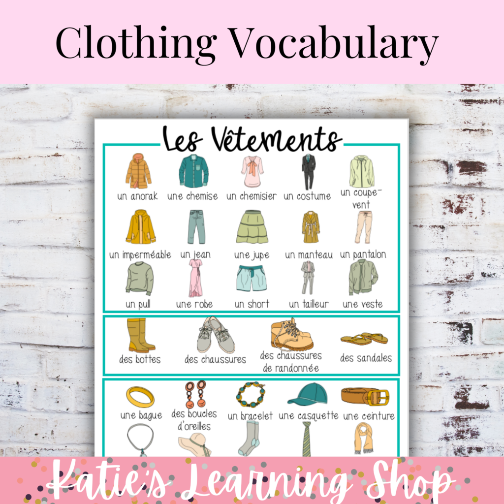 French Classroom Poster: Les Vêtements | Clothing Vocabulary | Made By ...