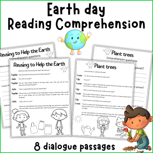 Earth Day reading comprehension, Dialogue passages | Made By Teachers