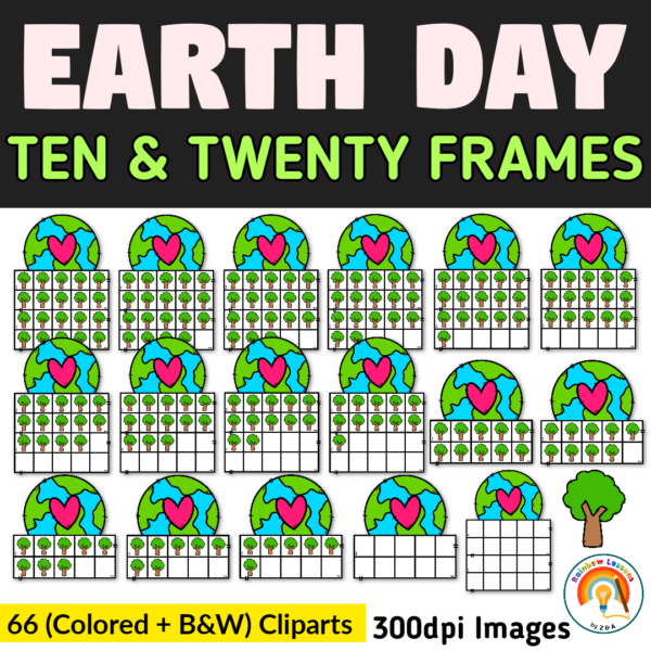 Earth Day Clip Art | Earth Day Ten Frames Clipart | Earth Day Twenty ...