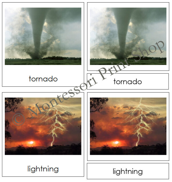 Types of Weather 3-Part Cards - Montessori Nomenclature | Made By Teachers