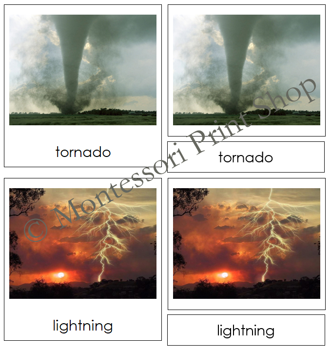 Types of Weather 3-Part Cards - Montessori Nomenclature | Made By Teachers